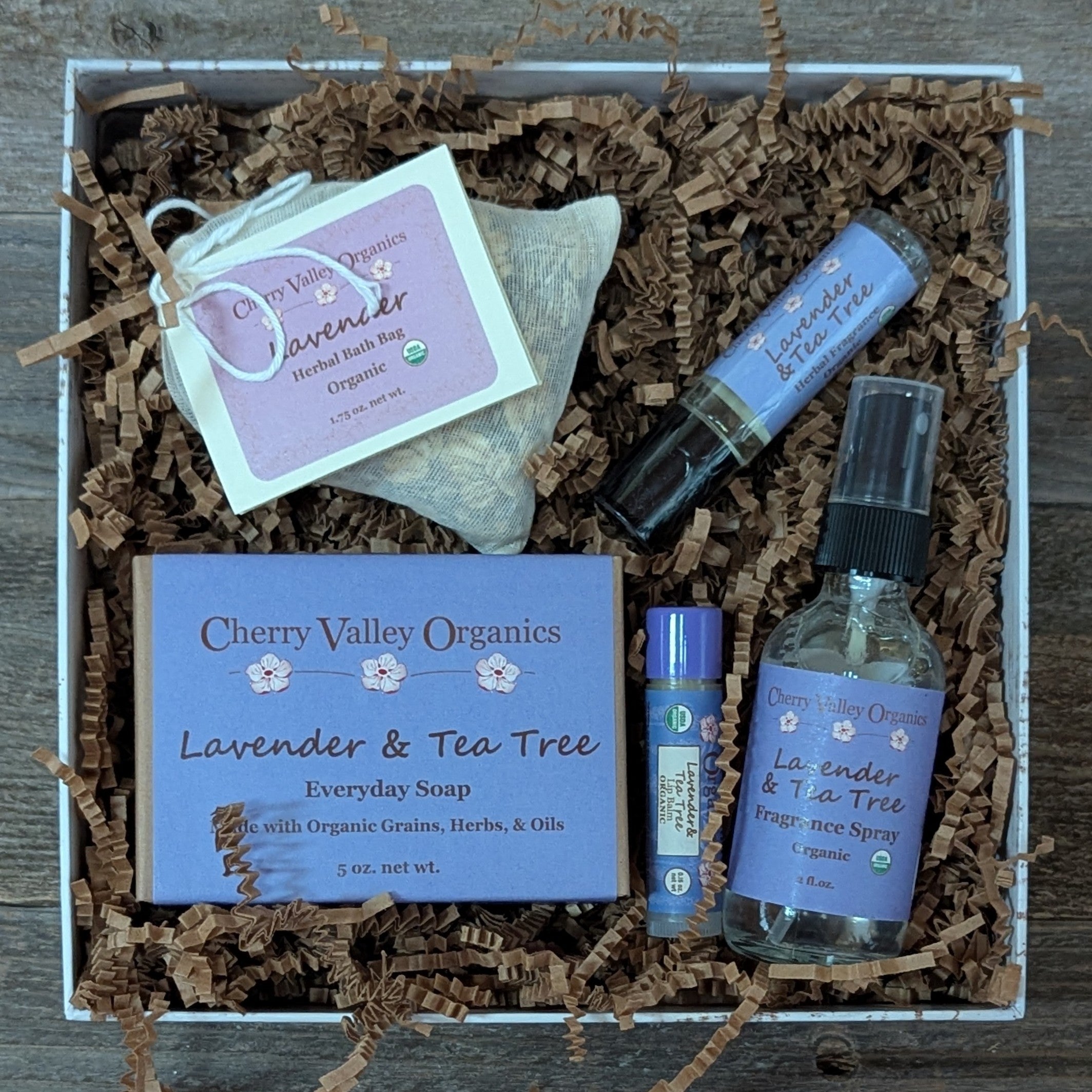 Organic Self-Care Gift Box - Lavender & Tea Tree – Cherry Valley Organics
